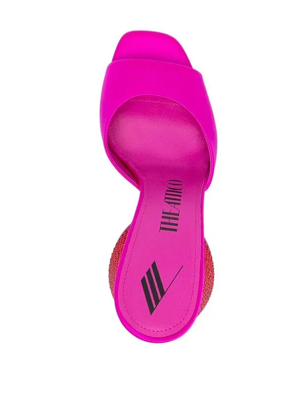 Attico Luz Crystal-embellished Mules - Fuchsia