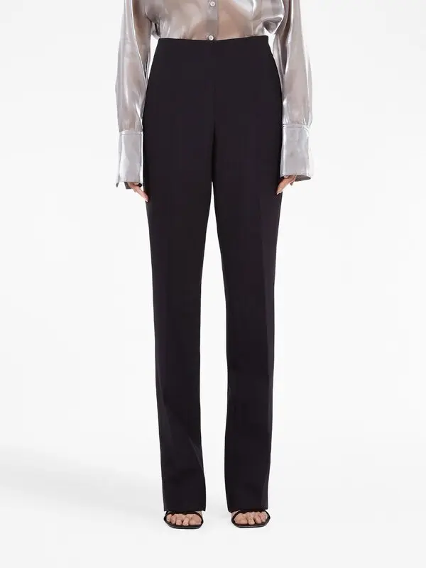 FERRAGAMO Straight-leg Wool Trousers - Black