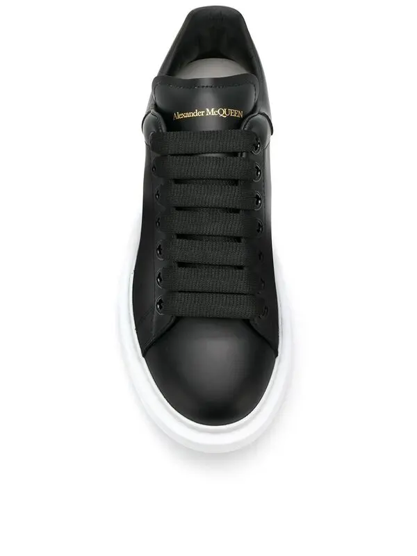 Alexander McQueen Oversized Leather Sneakers - Black