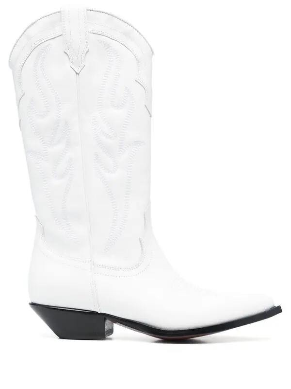 SONORA Santa Fe Leather Western Boots - White