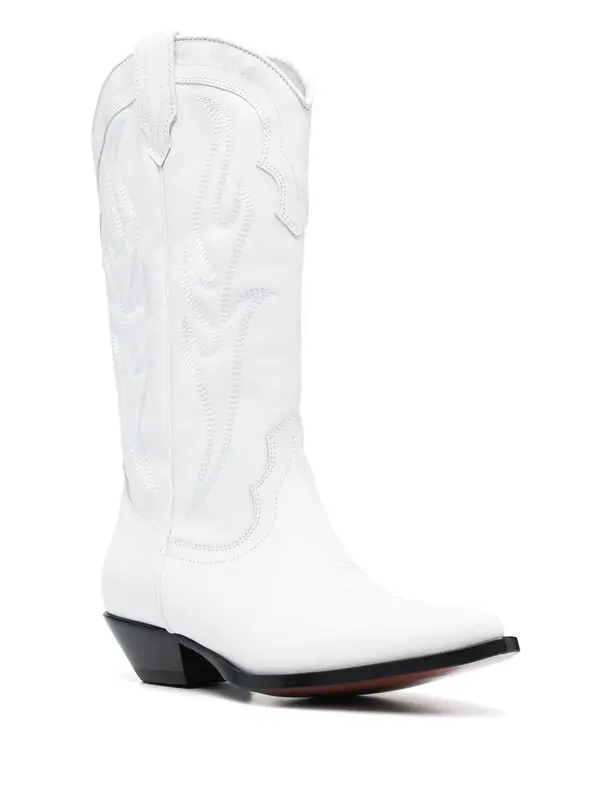 SONORA Santa Fe Leather Western Boots - White