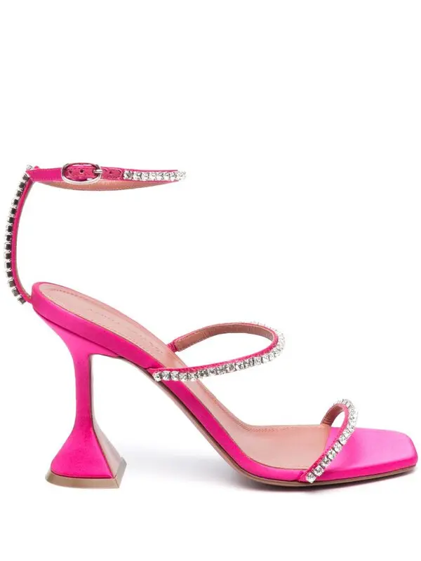 Amina Muaddi Gilda 95mm Heel Sandals - Fuchsia