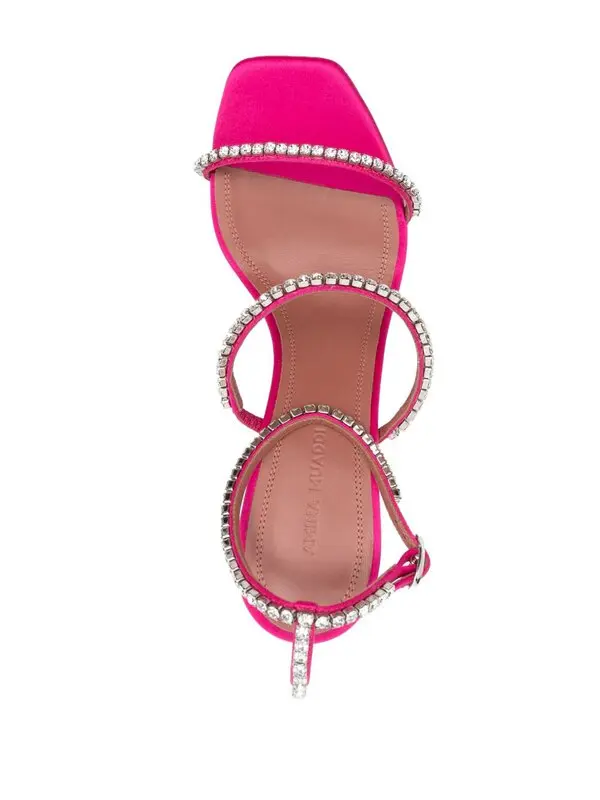 Amina Muaddi Gilda 95mm Heel Sandals - Fuchsia