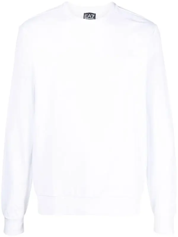 EA7 Logo Cotton Crewneck Sweatshirt