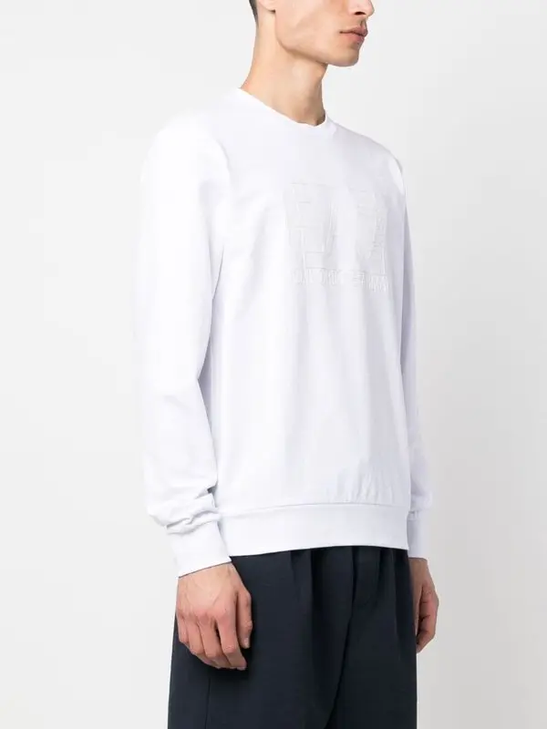 EA7 Logo Cotton Crewneck Sweatshirt
