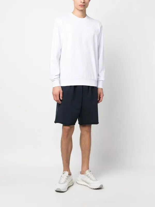 EA7 Logo Cotton Crewneck Sweatshirt