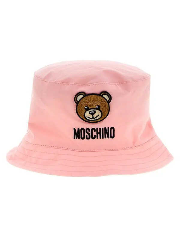 Moschino Logo Embroidery Bucket Hat - Pink | Editorialist display picture 1