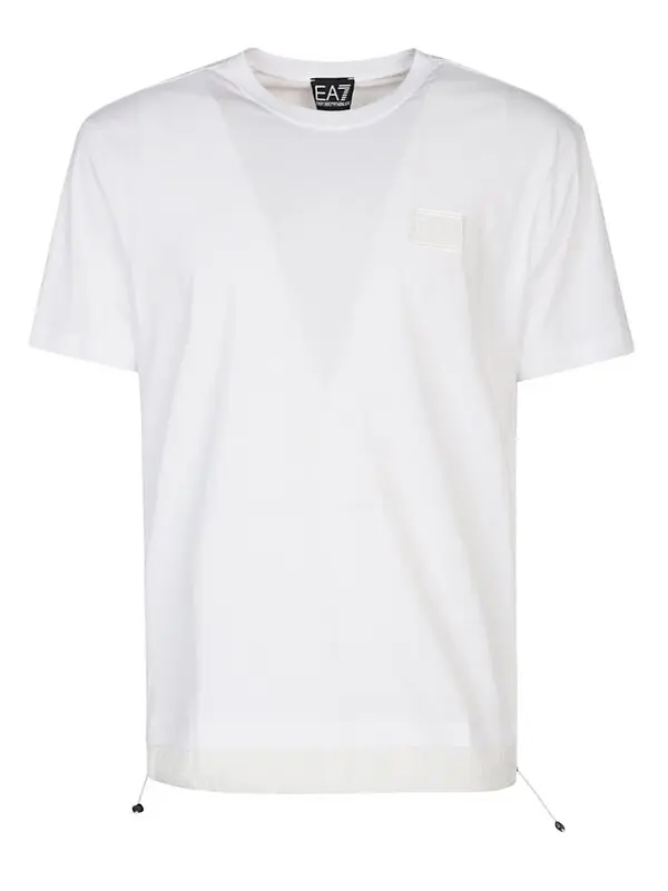 EA7 Logo Cotton T Shirt - White