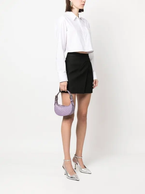BY FAR PRE By Far Mini Soho Croco Embossed Shoulder Bag