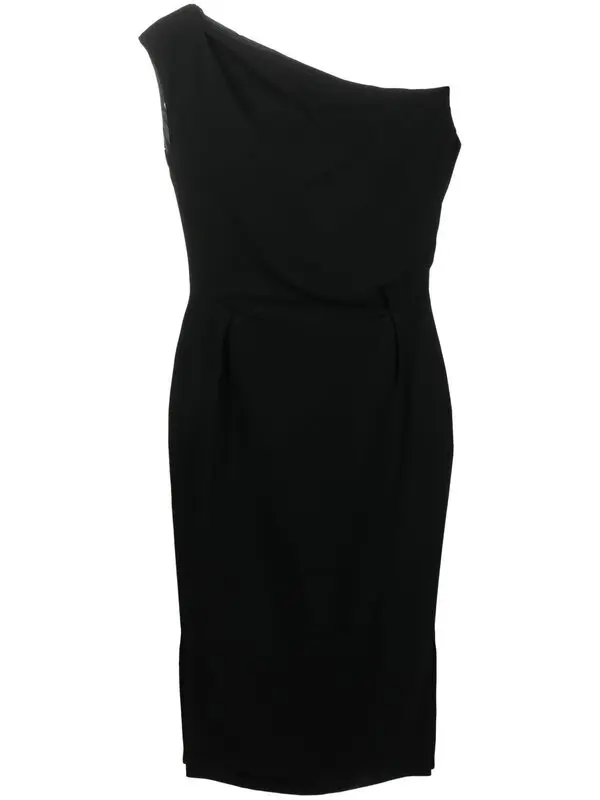 Alexandre Vauthier One-shoulder Draped Midi Dress - Black