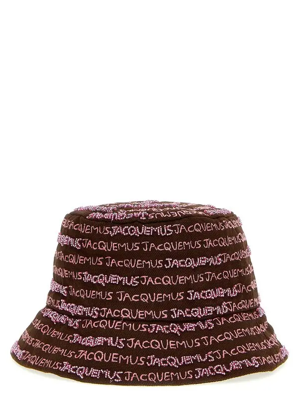 Jacquemus Le Bob Bordado Bucket Hat - Brown