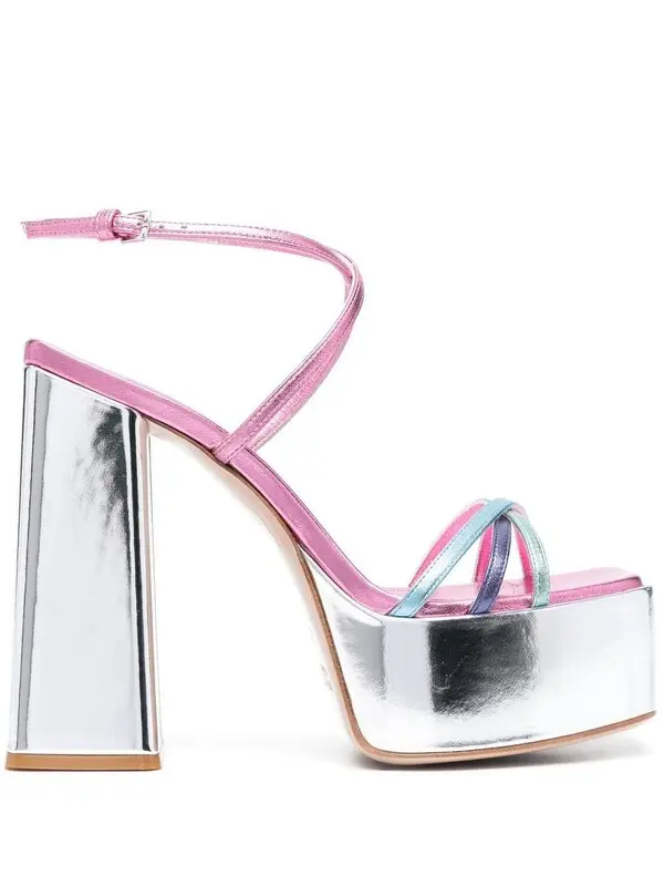HAUS OF HONEY Platform Sandals - Silver