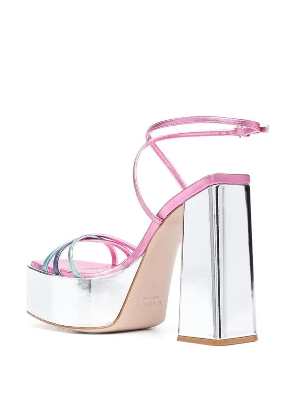 HAUS OF HONEY Platform Sandals - Silver