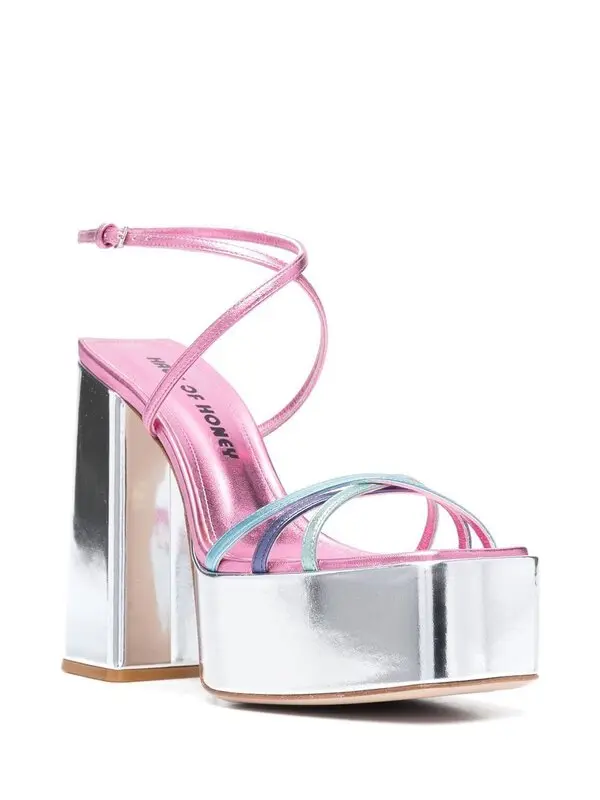 HAUS OF HONEY Platform Sandals - Silver