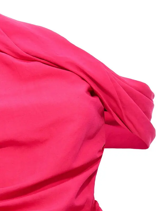 ワンピース ROCHAS Draping neckline dress Fuchsia Rochas Draping Neckline Dress - Fuchsia - 50% Off | Editorialist