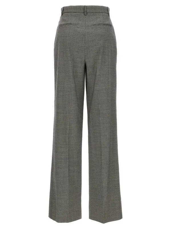 Rochas Houndstooth Wool Pants - White/black