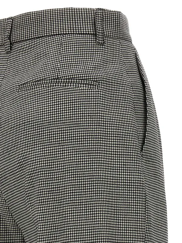 Rochas Houndstooth Wool Pants - White/black