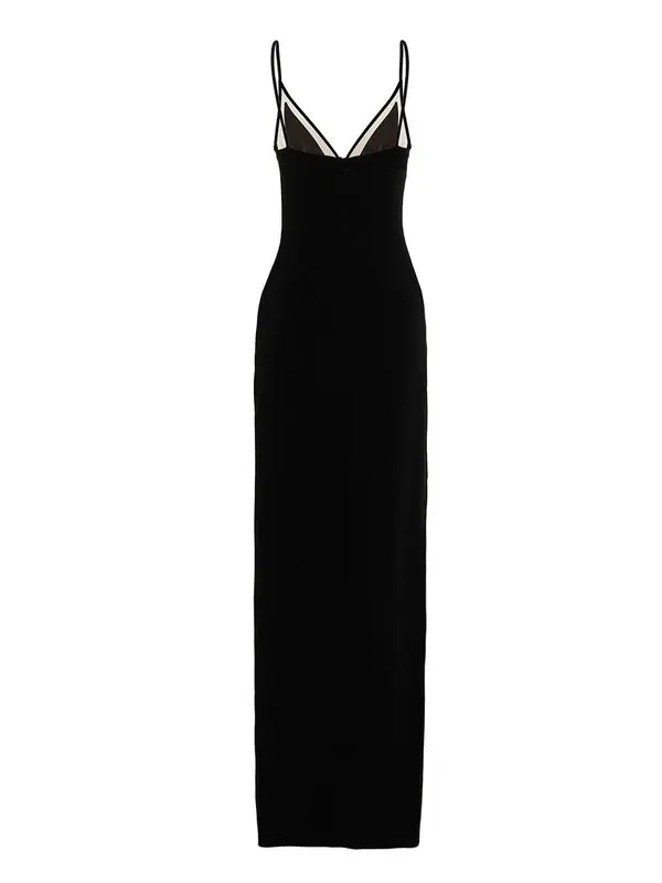 David Koma Open Leg Cami' Long Dress - Black