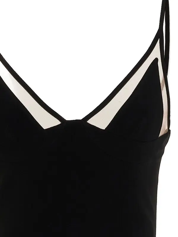 David Koma Open Leg Cami' Long Dress - Black