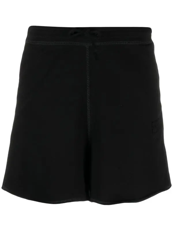 GANNI Logo Organic Cotton Shorts - Black