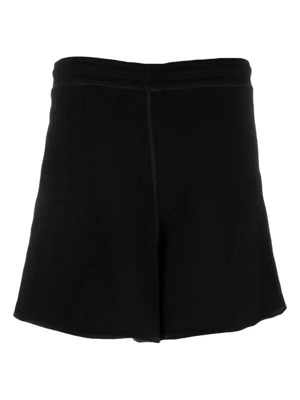 GANNI Logo Organic Cotton Shorts - Black