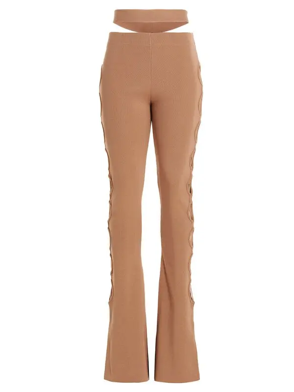ANDREĀDAMO Cut-out Flared Pants - Beige