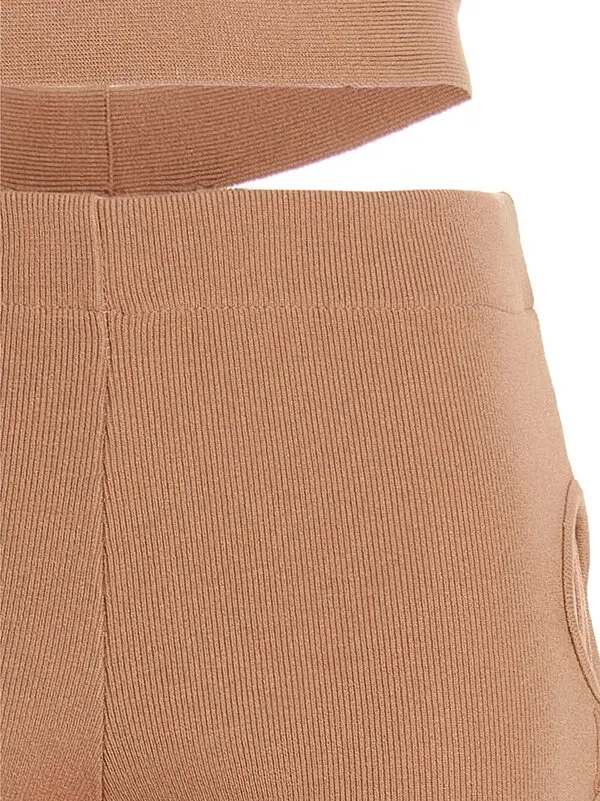ANDREĀDAMO Cut-out Flared Pants - Beige