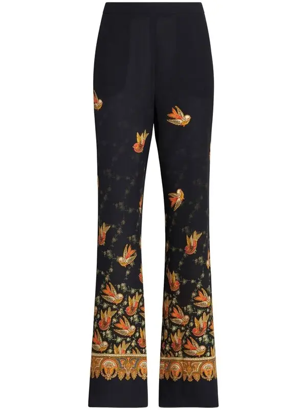 Etro Printed Silk Trousers