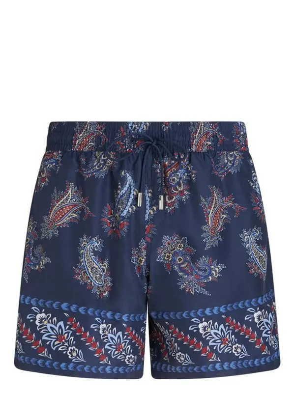 Etro Printed Swim Trunks - Blue