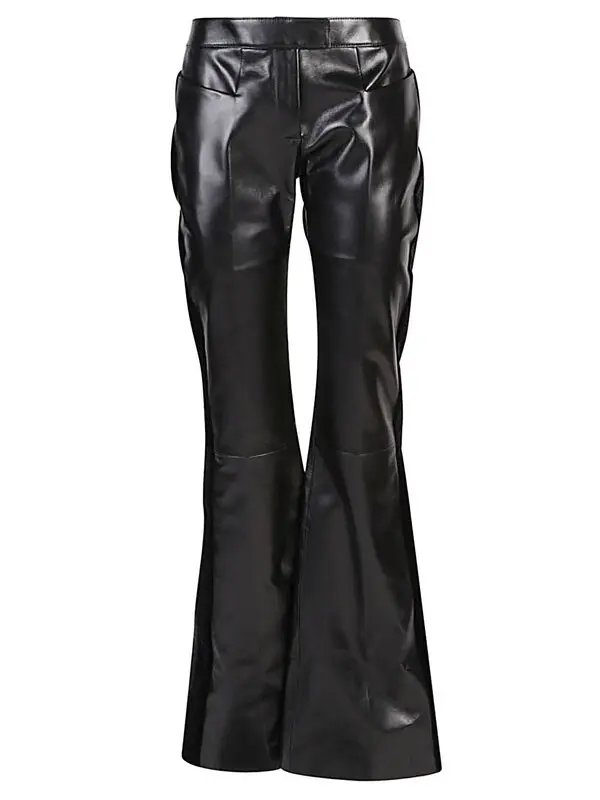 TOM FORD Flared Leather And Velvet Trousers