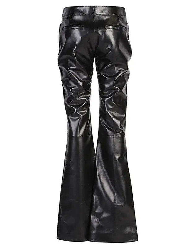 TOM FORD Flared Leather And Velvet Trousers