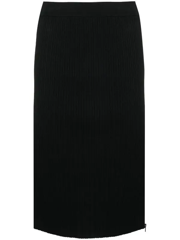 TOM FORD Zipped Ribbed Silk Skirt - Black