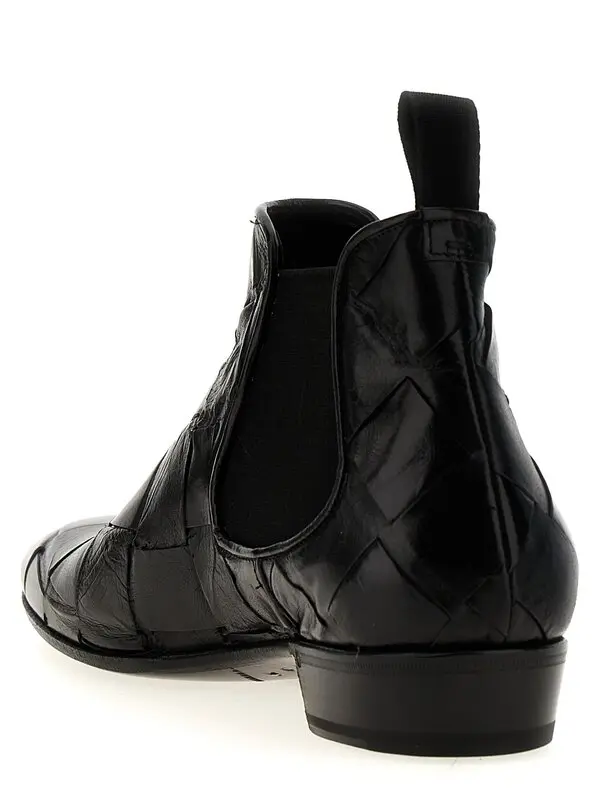 LIDFORT Braided Leather Ankle Boots