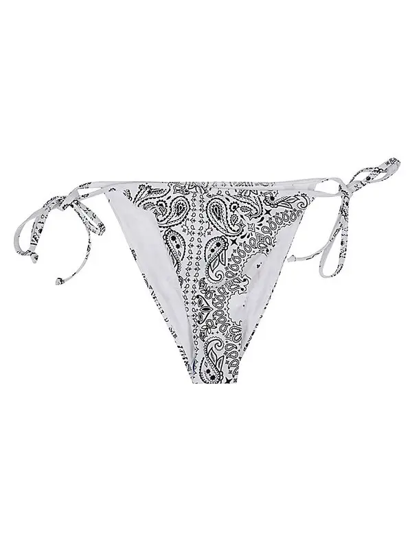 MC2 SAINT BARTH Bandana Print Bikini Bottom - White