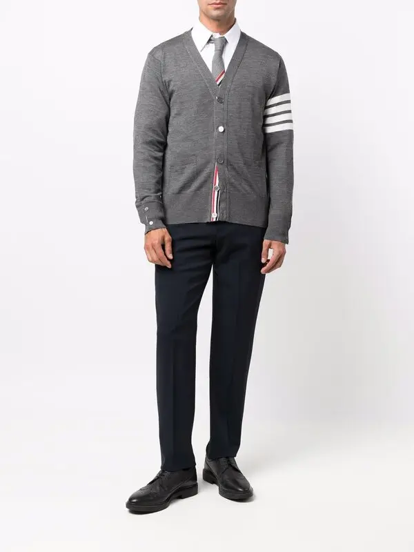 Thom Browne 4-bar Wool Cardigan - Grey
