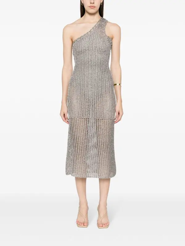 Iro Paris Crochet Cotton Long Dress - Grey | Editorialist