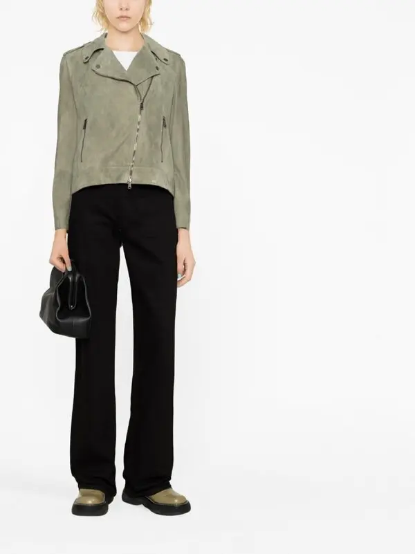 Brunello Cucinelli Suede Leather Biker Jacket