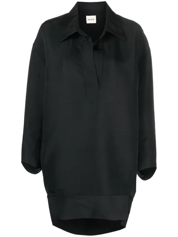Khaite Kal Faille Mini Shirtdress