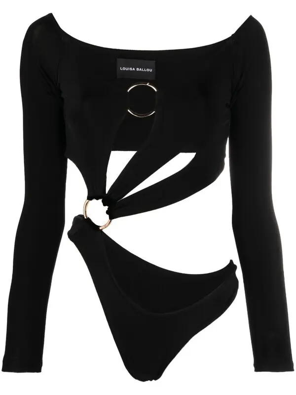 LOUISA BALLOU Long Sleeve Cut Out Bodysuit