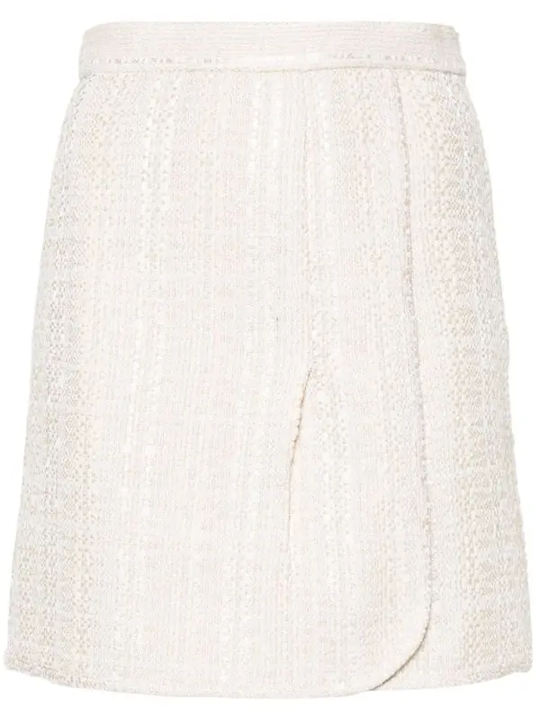 IRO PARIS Cotton-blend Wrap Mini Skirt - Beige