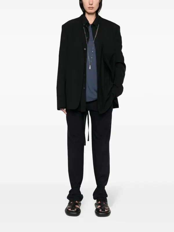 LEMAIRE Cotton Drawstring Trousers - Blue