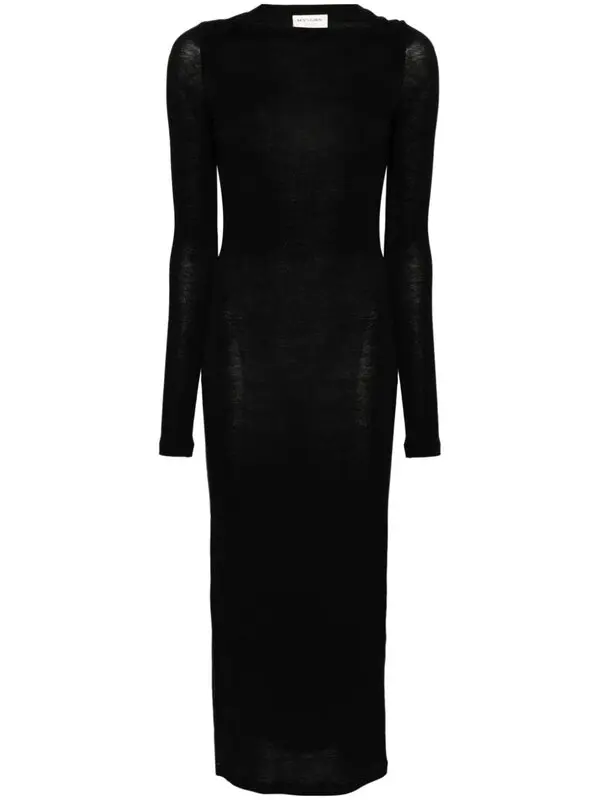 Saint Laurent Wool Blend Long Pencil Dress