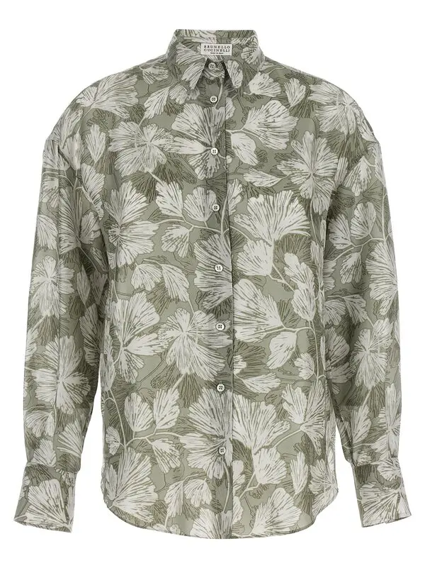 Brunello Cucinelli Printed Silk Shirt - Multicolor