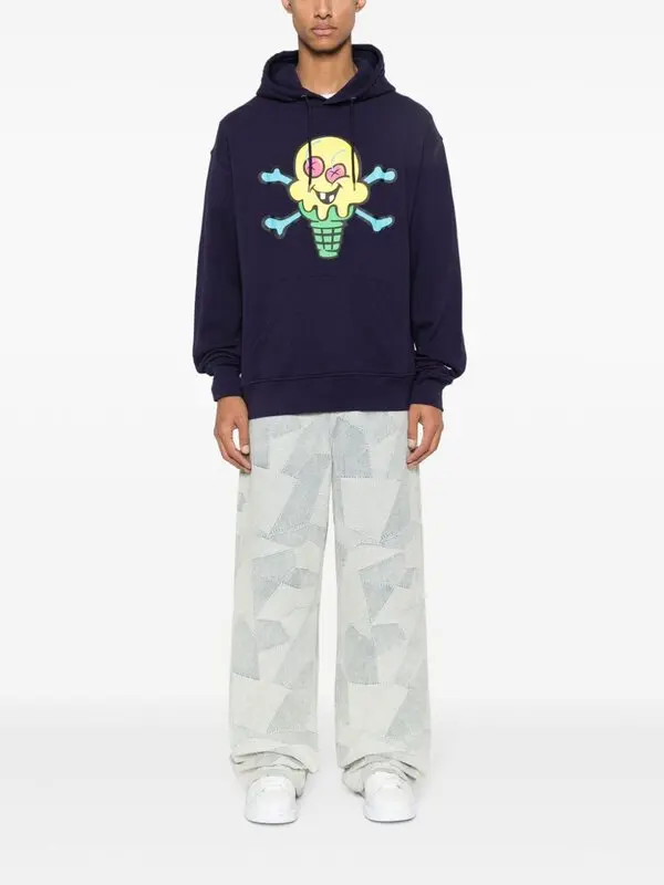 ICECREAM Cones&bones Printed Hoodie - Blue