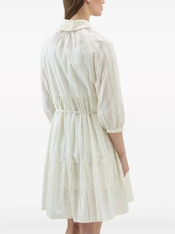 Woolrich Cotton Broderie Anglaise Shirt Dress - White
