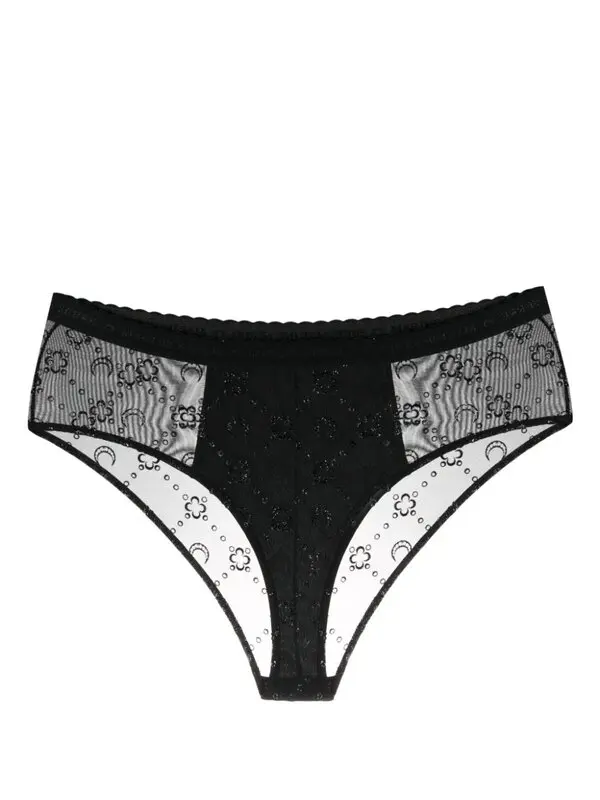 MARINE SERRE Logo Mesh Brief - Black