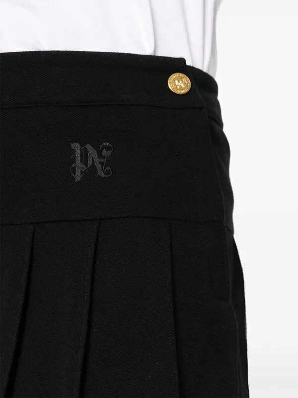 Palm Angels Monogram Pleated Mini Skirt