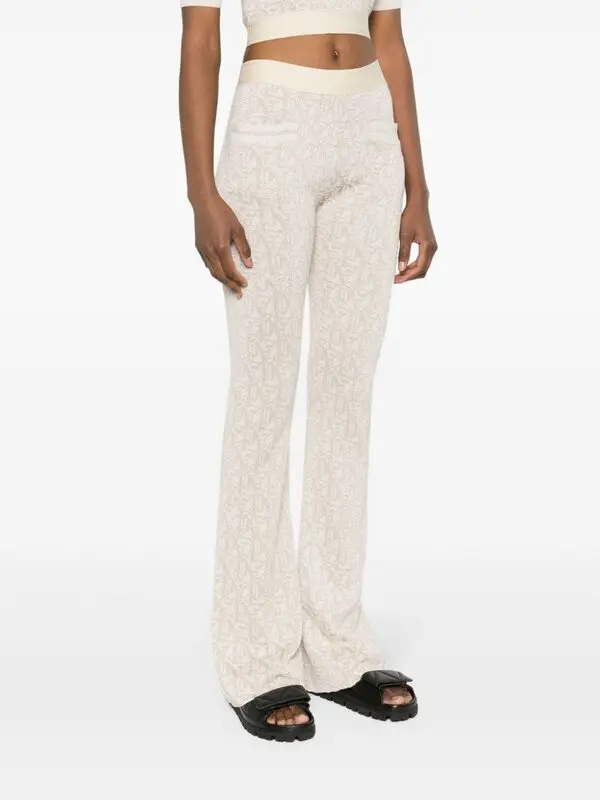 Palm Angels Monogram Jacquard Knit Trousers - White