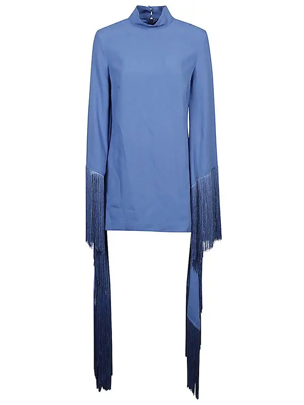 TALLER MARMO Mini Del Mar Fringed Mini Dress - Blue