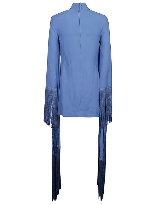 TALLER MARMO Mini Del Mar Fringed Mini Dress - Blue